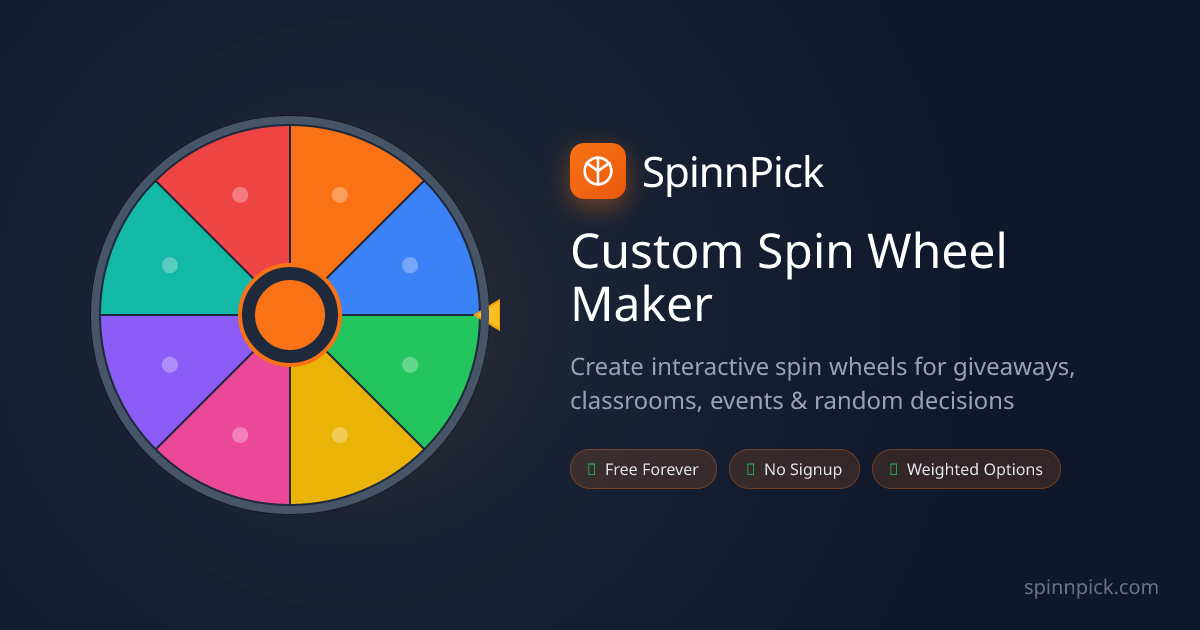 Custom Spin Wheel Maker – Create, Customize & Spin Instantly | SpinnPick